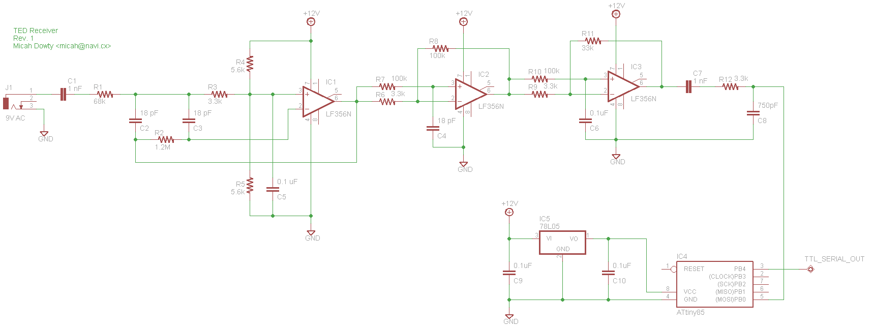 Self-contained TED receiver – scanlime